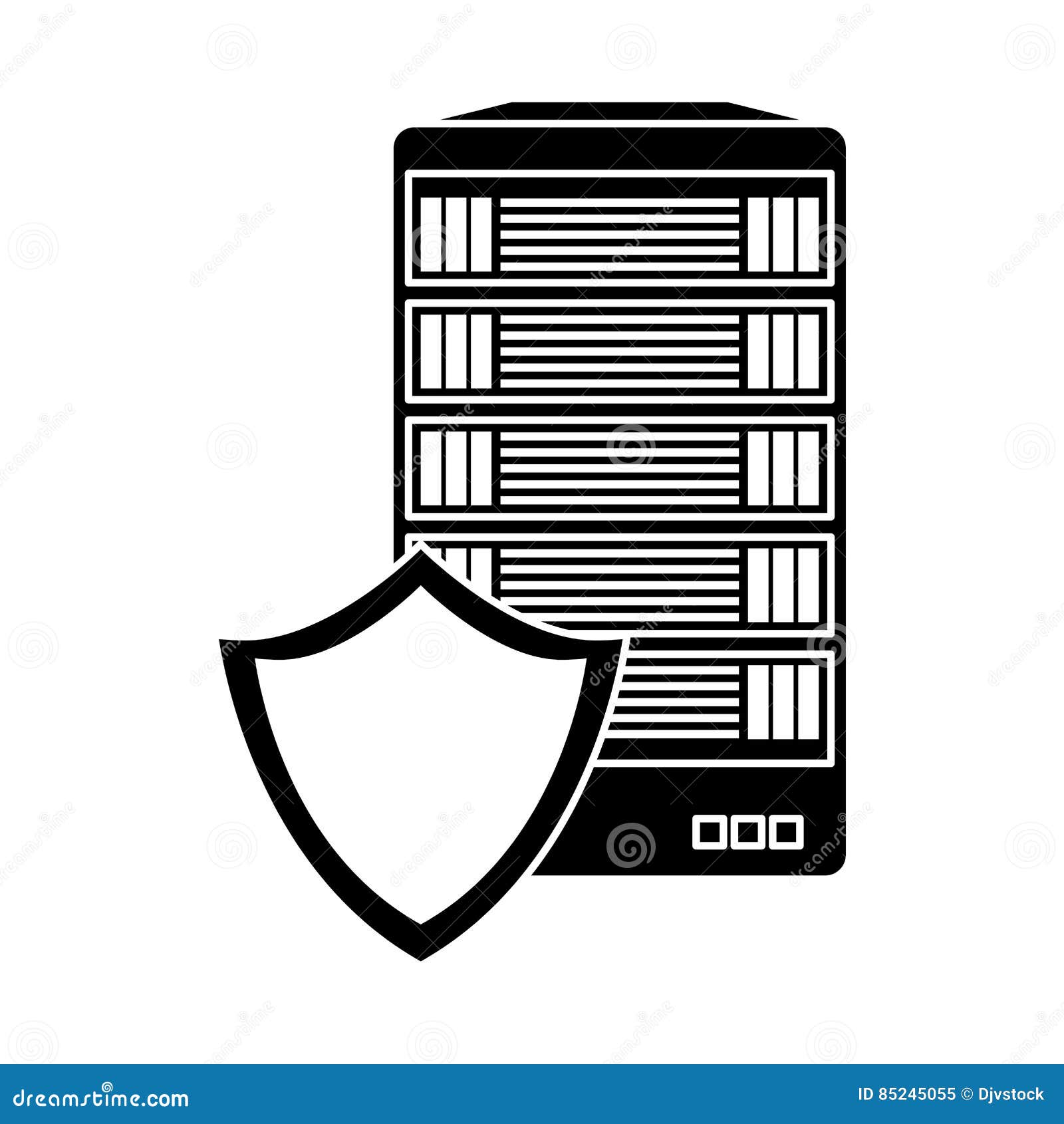 Server Related Shield Icon Image Stock Illustration - Illustration of ...