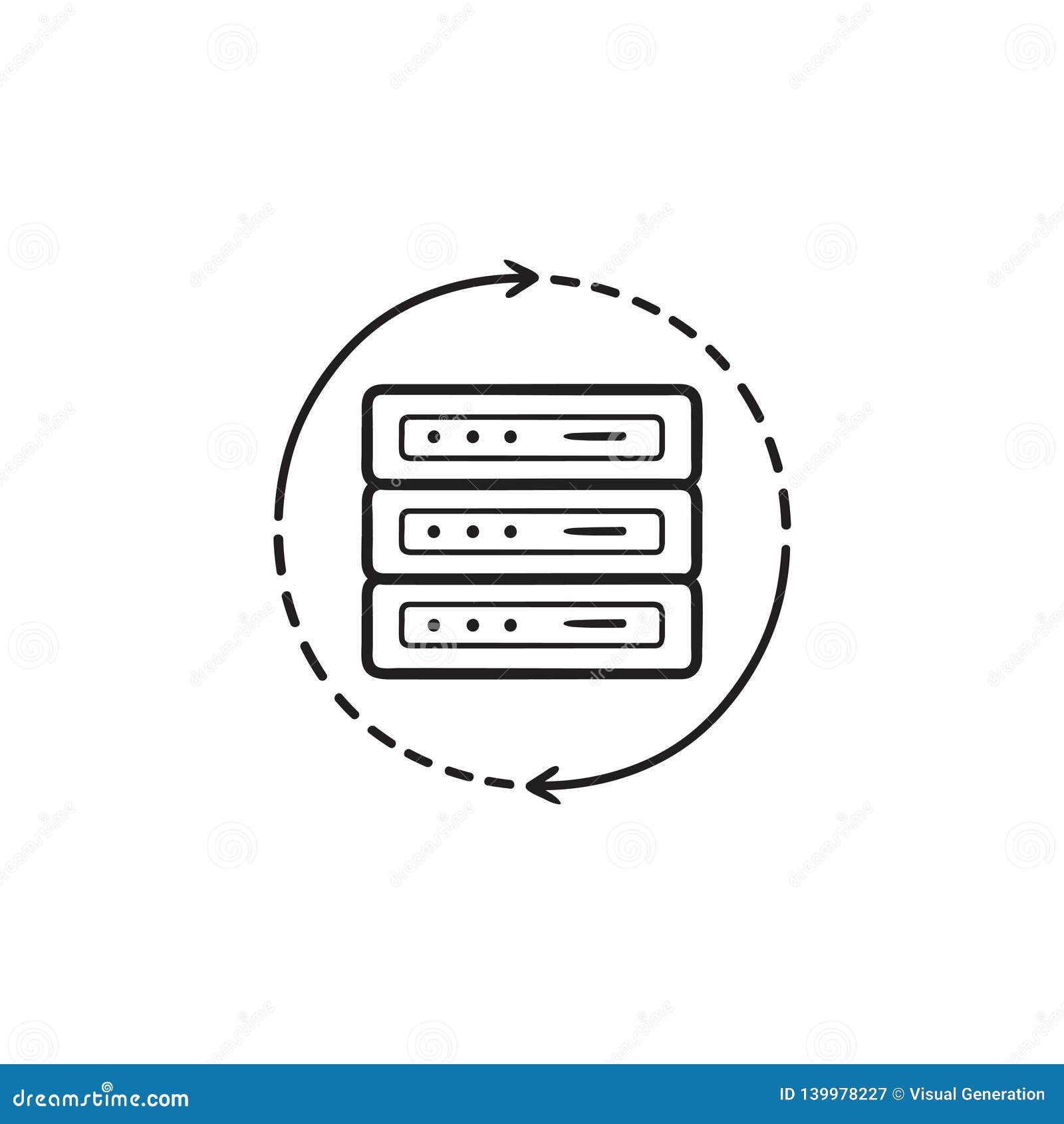 Server Reload Hand Drawn Outline Doodle Icon. Stock Vector ...