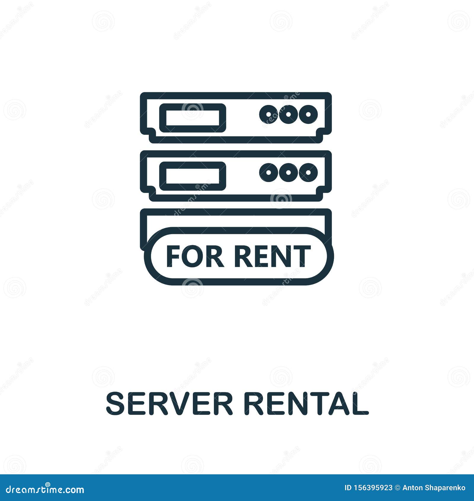 Server Rental Icon. Thin Outline Style Design from Web Hosting Icons ...