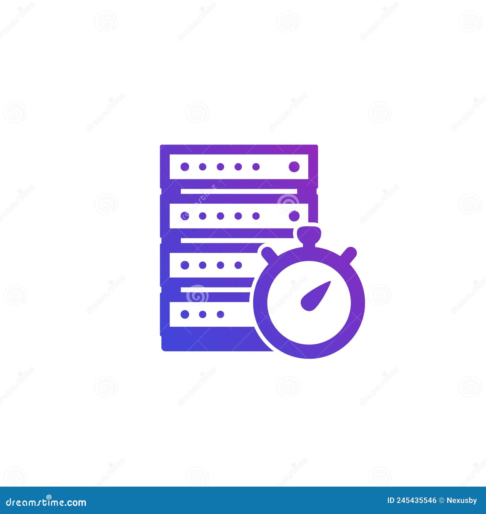Server Response Time Icon on White Stock Vector - Illustration of ...