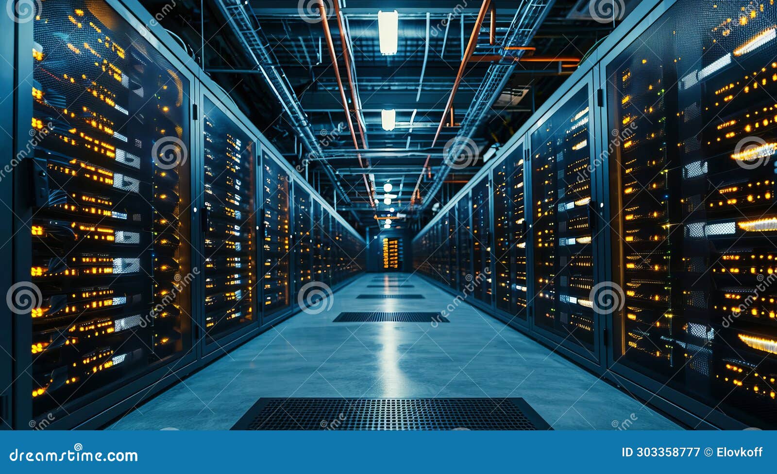 It Server Room in Advanced Datacenter Services Cloud Connections Stock ...