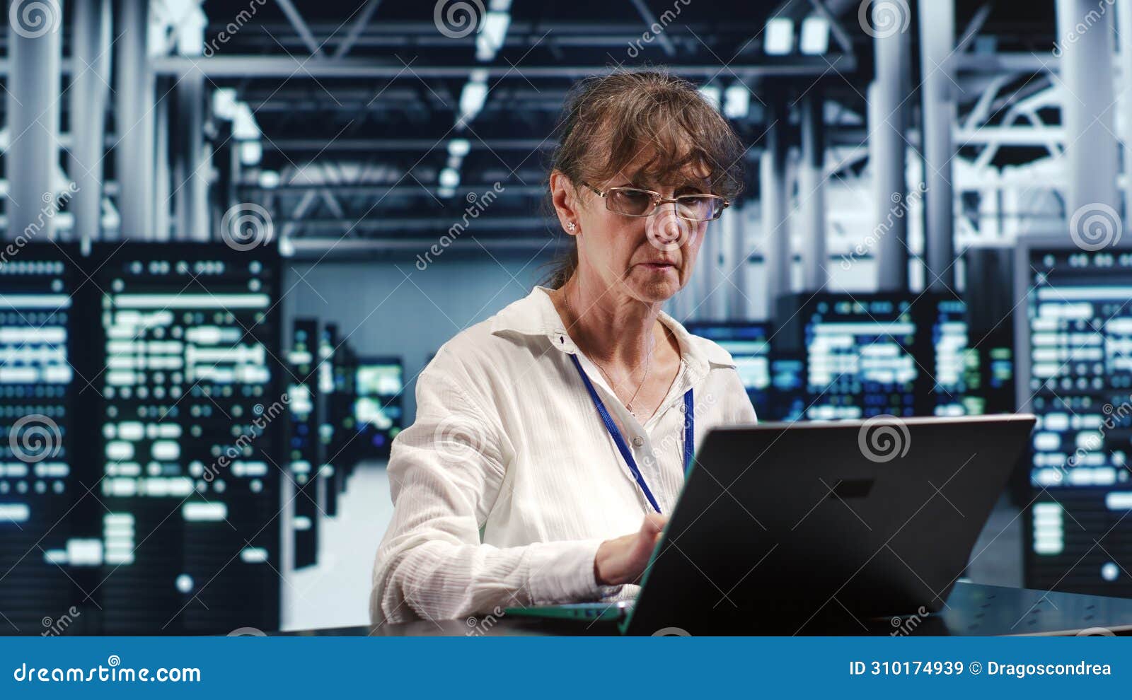 Server Room with AI Supercomputers Stock Image - Image of ...