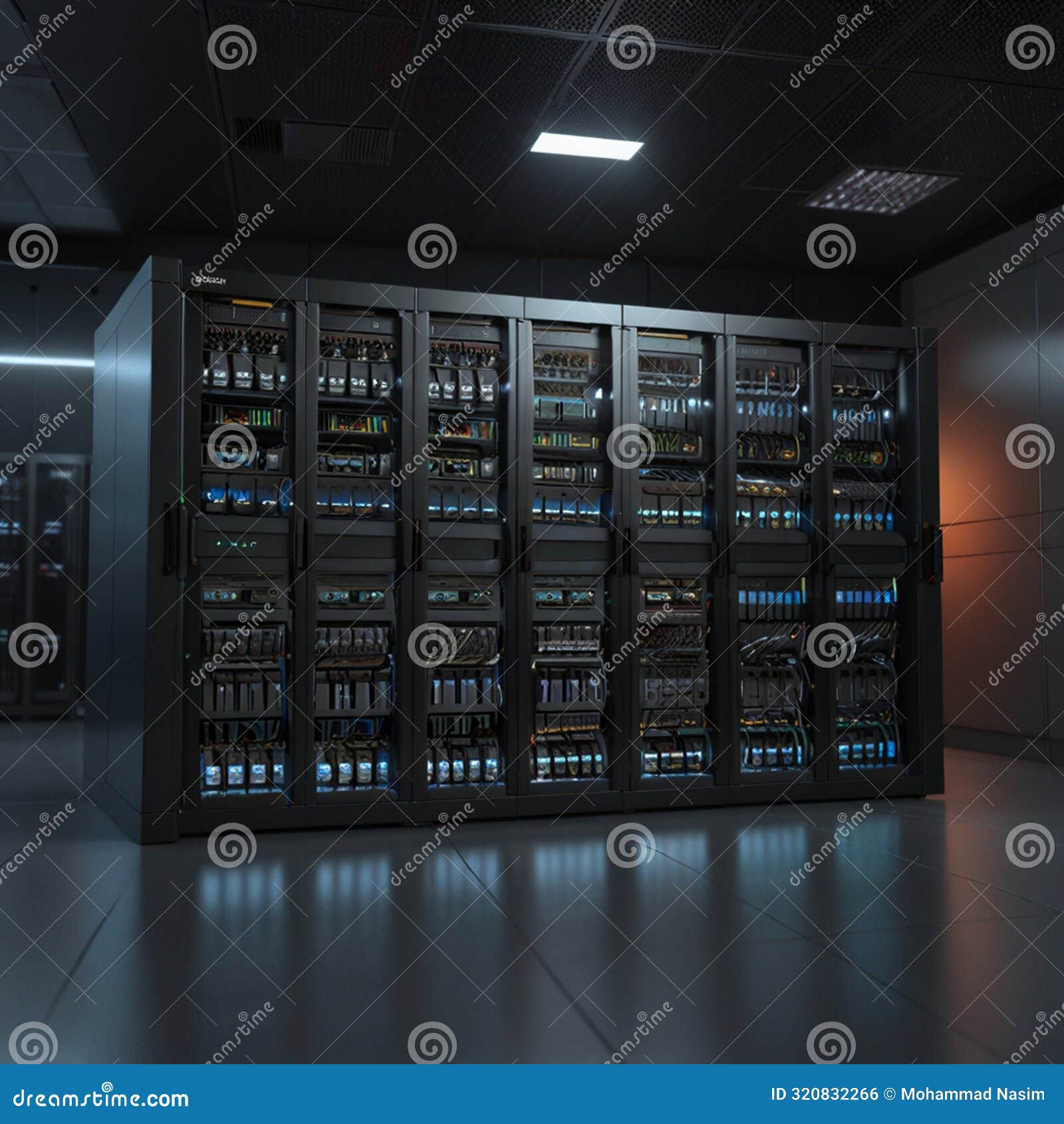 Server Room With Server Racks In Datacenter Banner Stock Photography ...