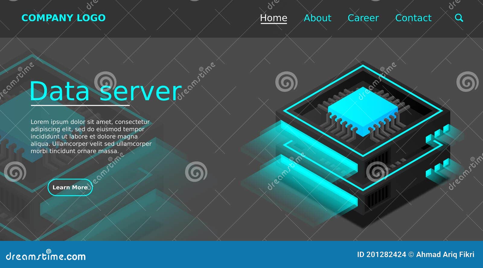Server Room Banner, Web Hosting and Processing of Big Data Concept ...