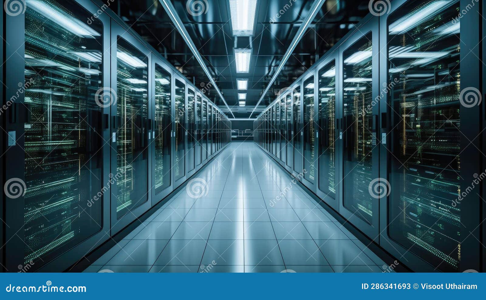 Server Room in Building at Contemporary Office Stock Illustration ...