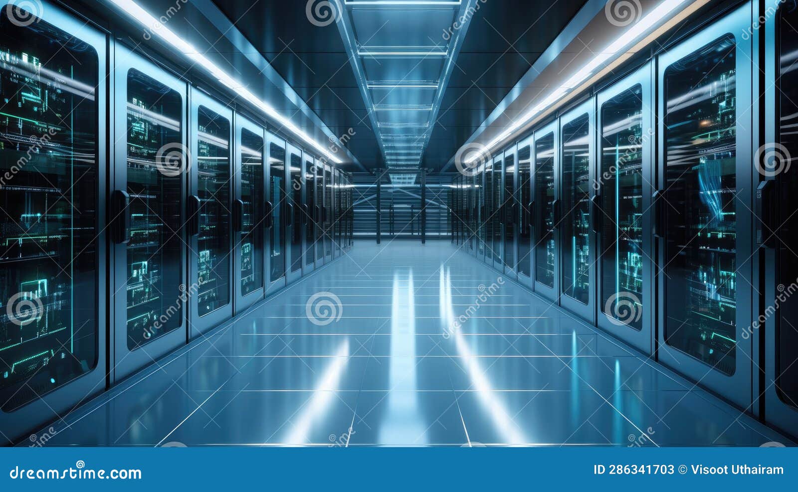 Server Room in Building at Contemporary Office Stock Illustration ...