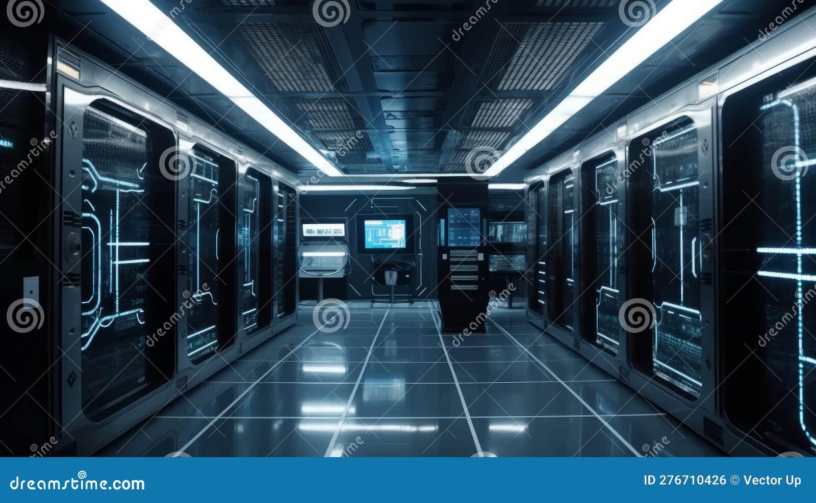 Server Room in Building. Generative AI Stock Illustration ...