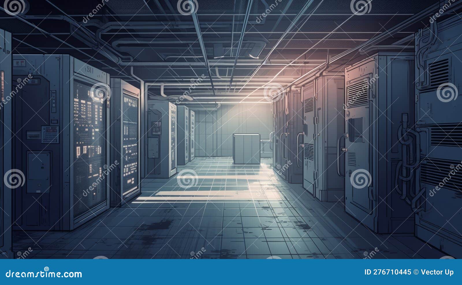 Server Room in Building. Generative AI Stock Illustration ...