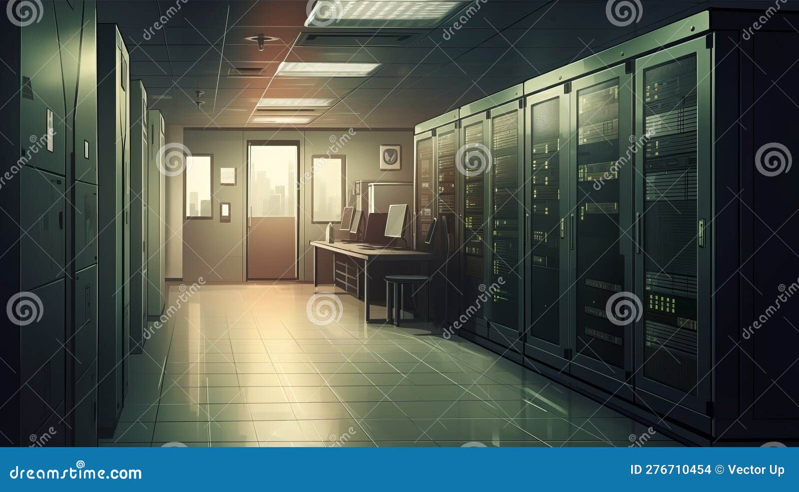 Server Room in Building. Generative AI Stock Illustration ...