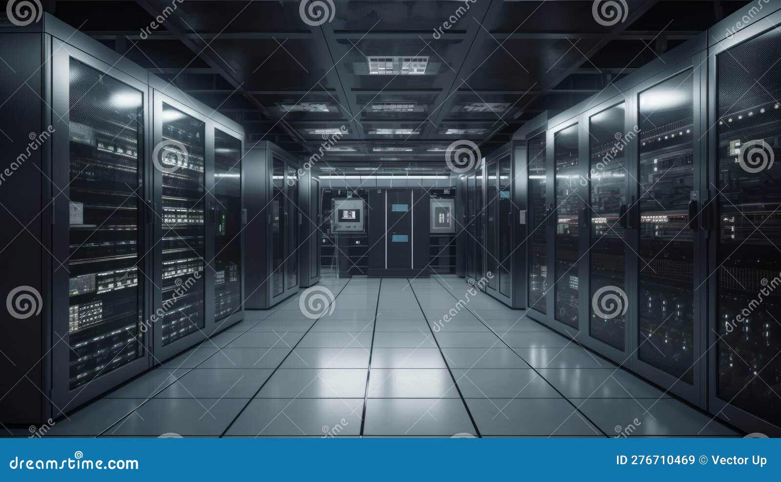 Server Room in Building. Generative AI Stock Image - Image of internet ...