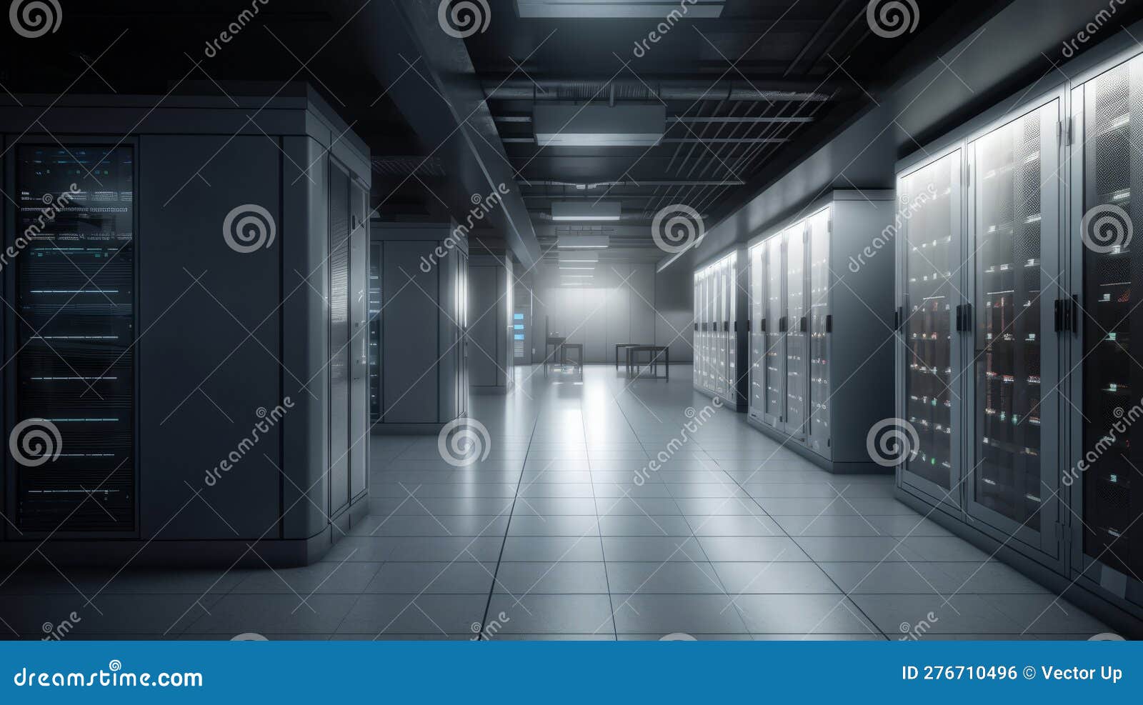 Server Room in Building. Generative AI Stock Illustration ...