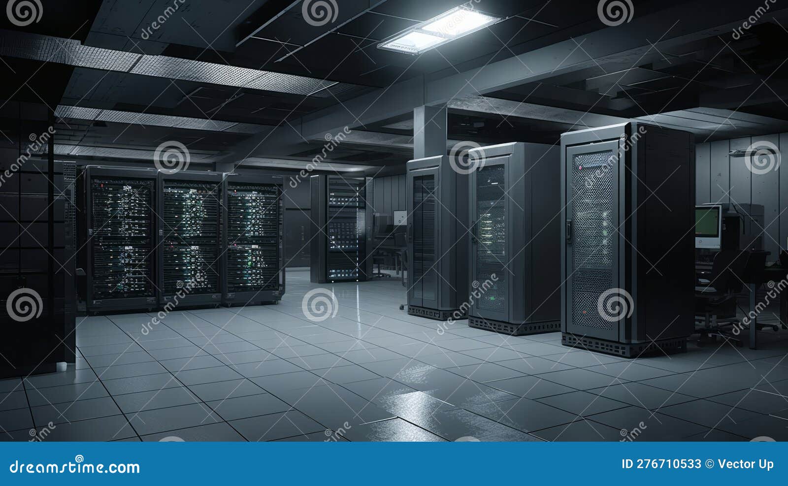 Server Room in Building. Generative AI Stock Illustration ...