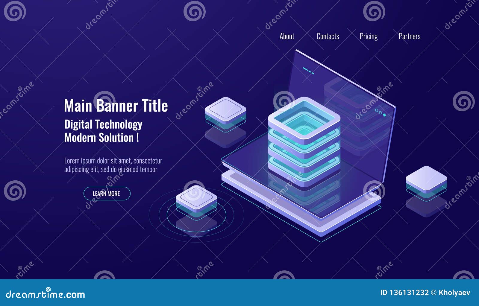 Server Room, Cloud Storage Isometric Icon, Database and Datacenter, Web ...
