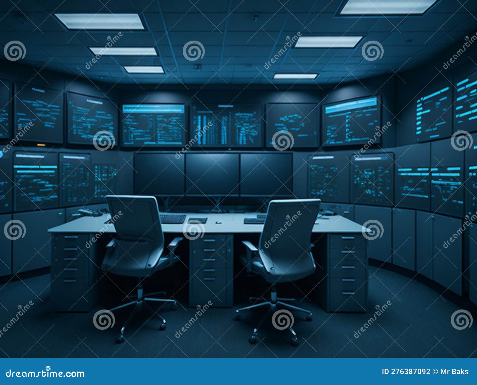 The Server Room with Computers. Stock Illustration - Illustration of ...
