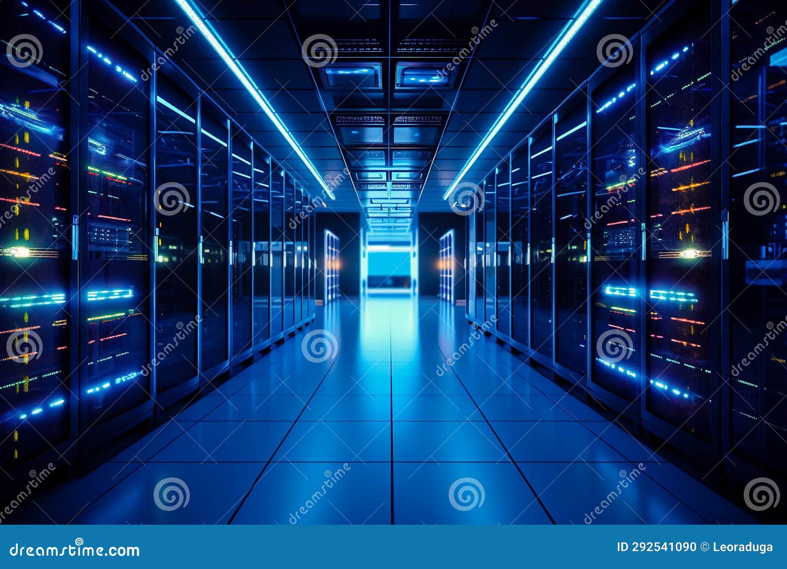 Server Room or Server Computers. Generative AI Stock Illustration ...