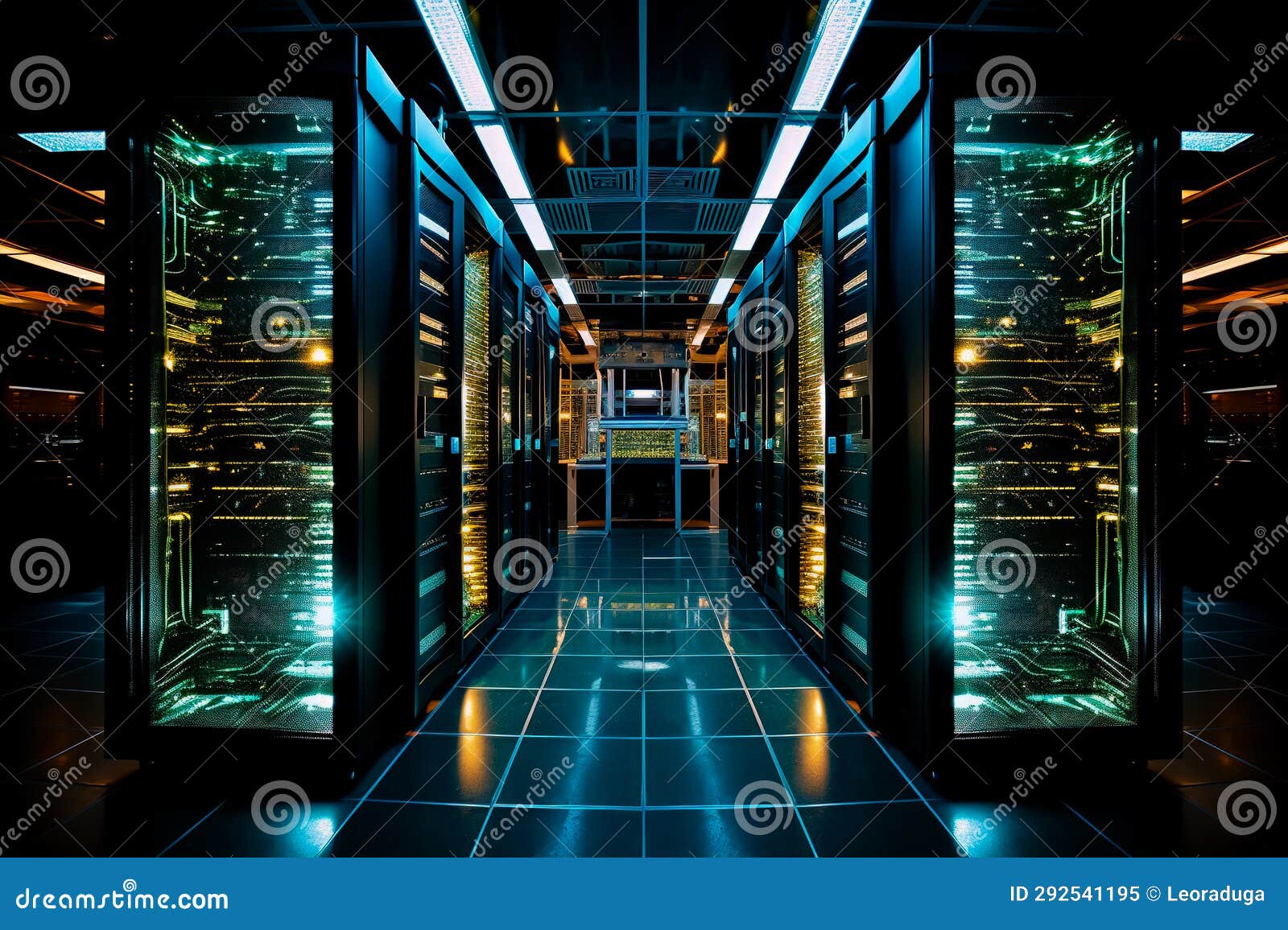 Server Room or Server Computers. Generative AI Stock Illustration ...