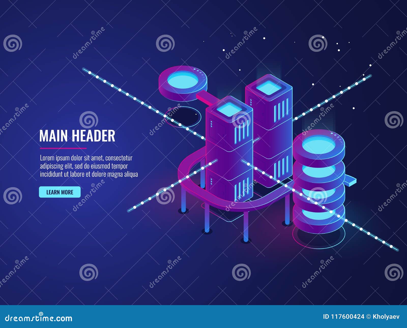 Server Room Concept, Smart City Banner, Traffic Data Processing and ...