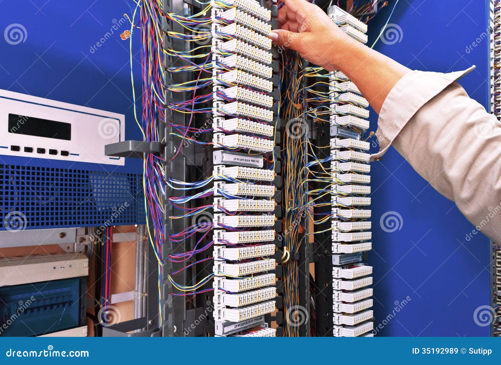 Server Room and Control Board Stock Image - Image of data, message ...