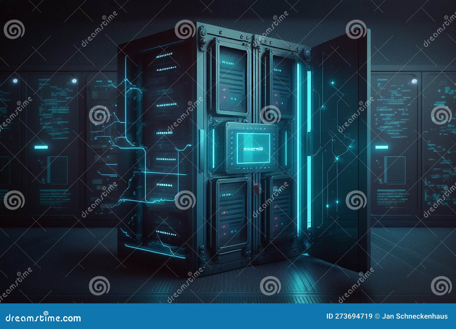 Node 3d Data Array. Dots Organized To Network Data Flow. Deep Big ...