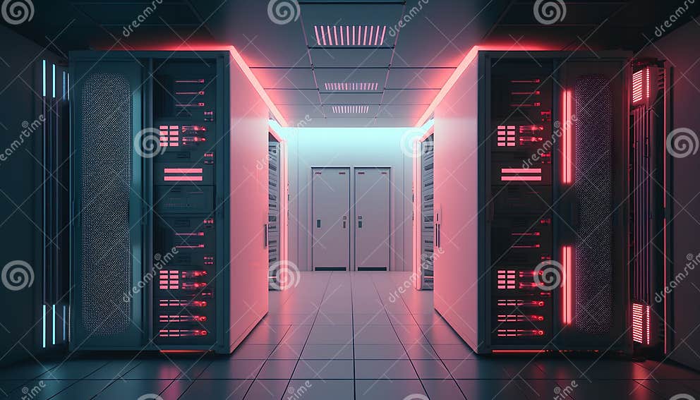 Server Room Data Center. Backup, Hosting, Mainframe and Computer Rack ...