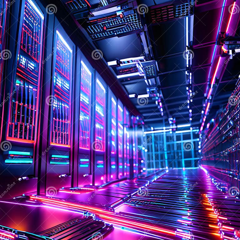 Server Room Data Center. Backup, Mining, Hosting, Mainframe and ...