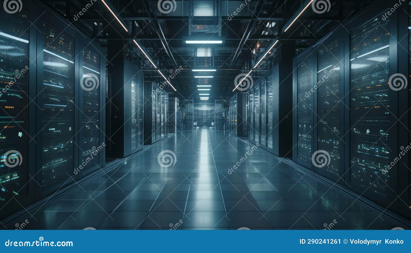 Server Room Data Center. Generative Ai Stock Image - Image of garage ...