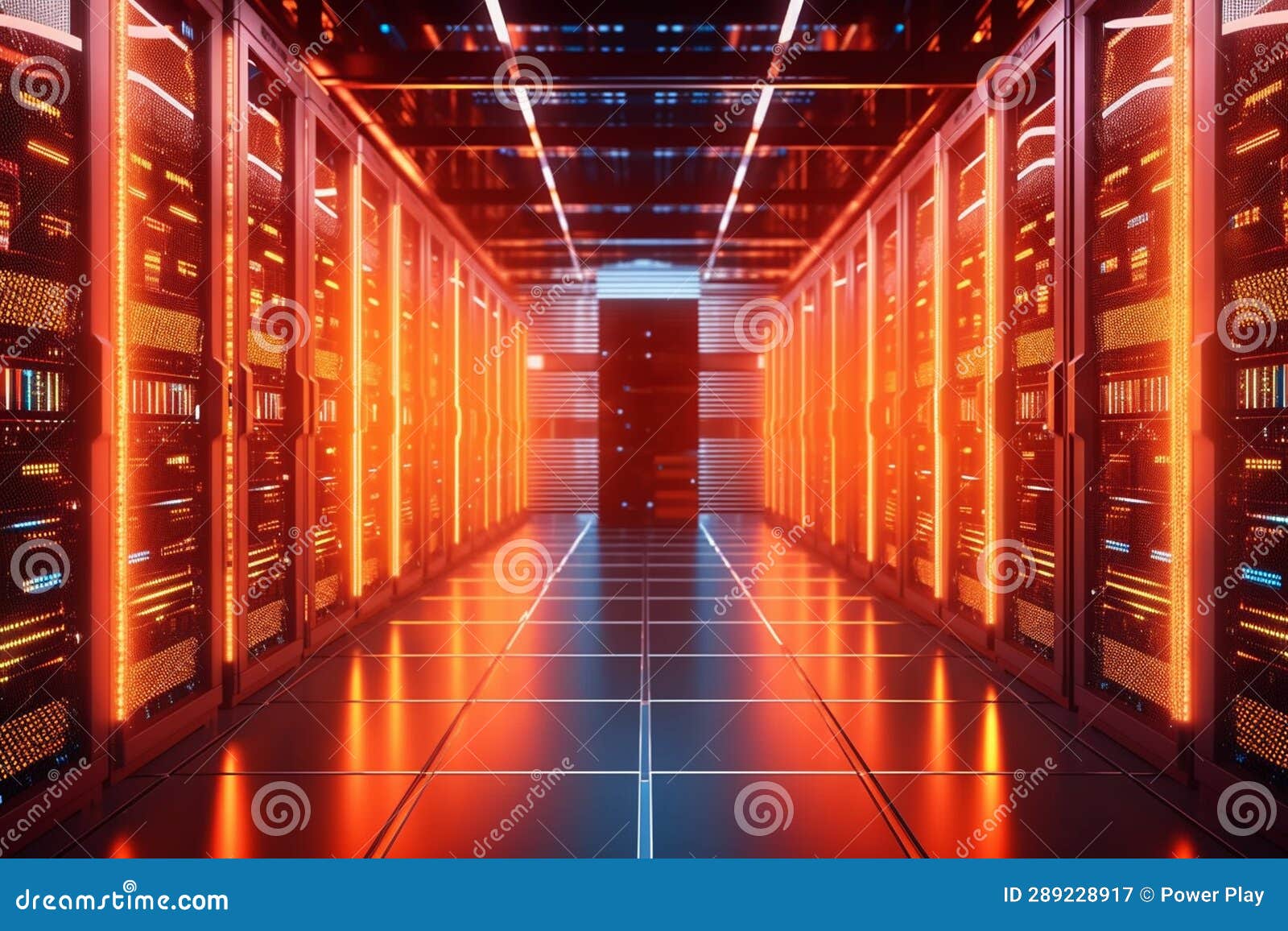 Server Room Data Center. 3d Rendering Toned Image Double Exposure Stock ...