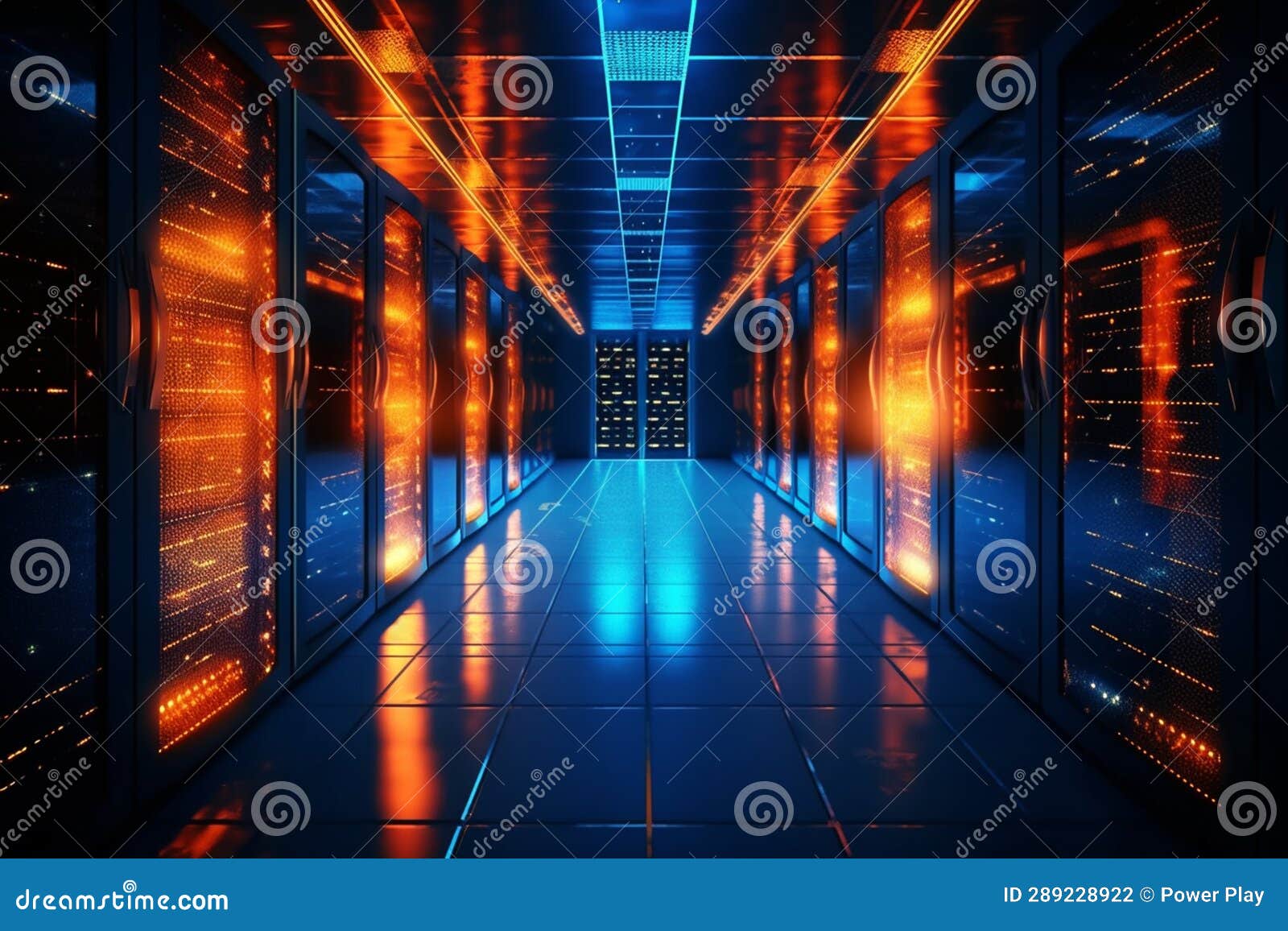 Server Room Data Center. 3d Rendering Toned Image Double Exposure Stock ...