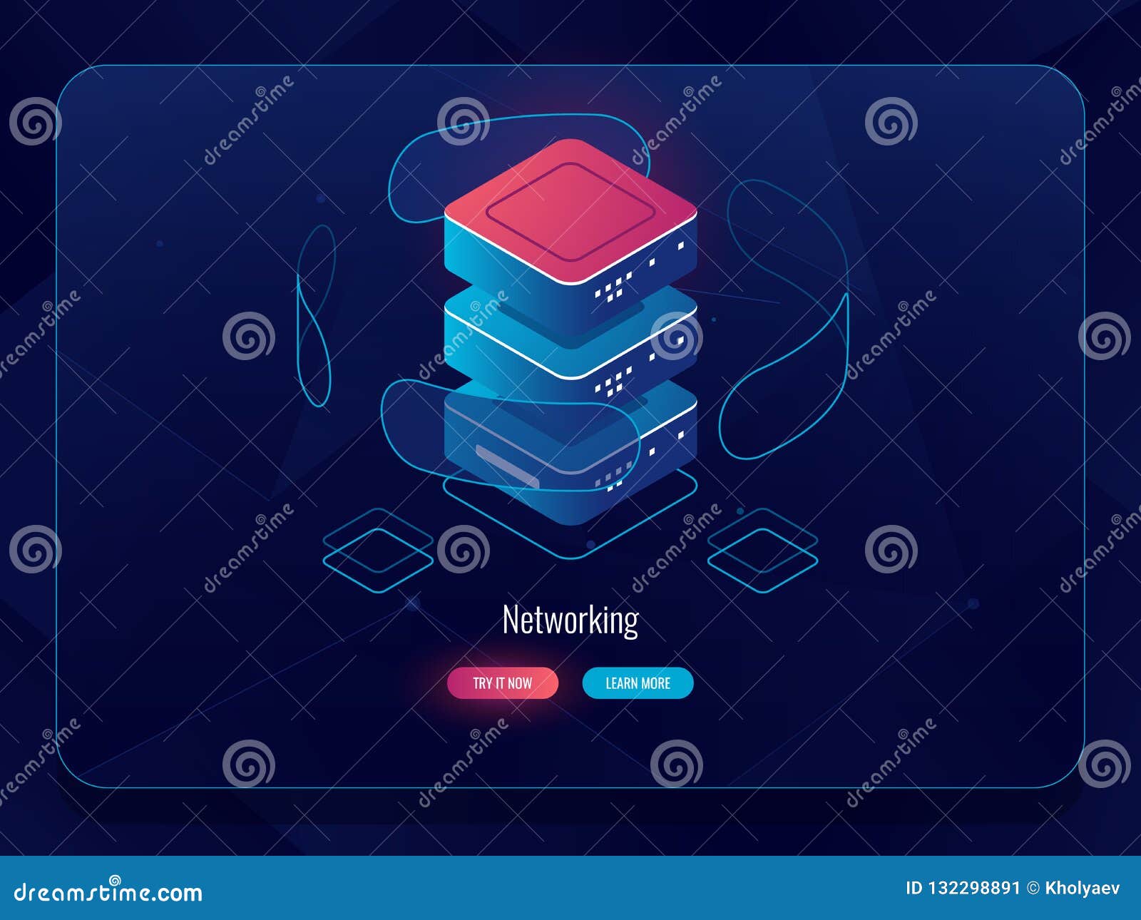 Server Room, Data Center Database, Modern Digital Technology Concept ...