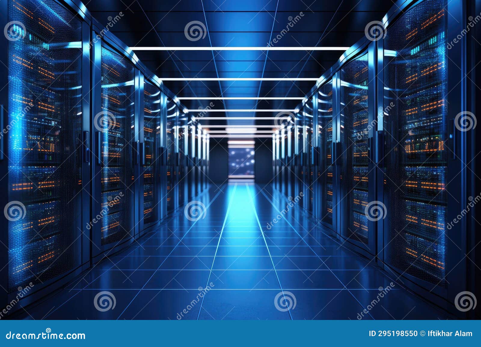 Server Room Data Center. Datacenter Hardware Cluster Stock Illustration ...