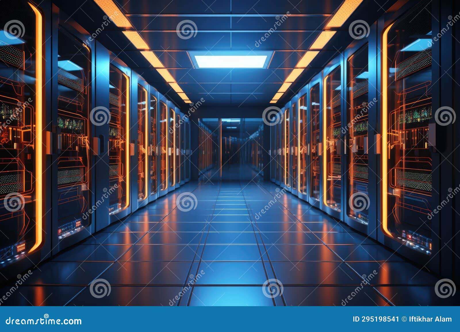 Server Room Data Center. Datacenter Hardware Cluster. 3d Render, Server ...