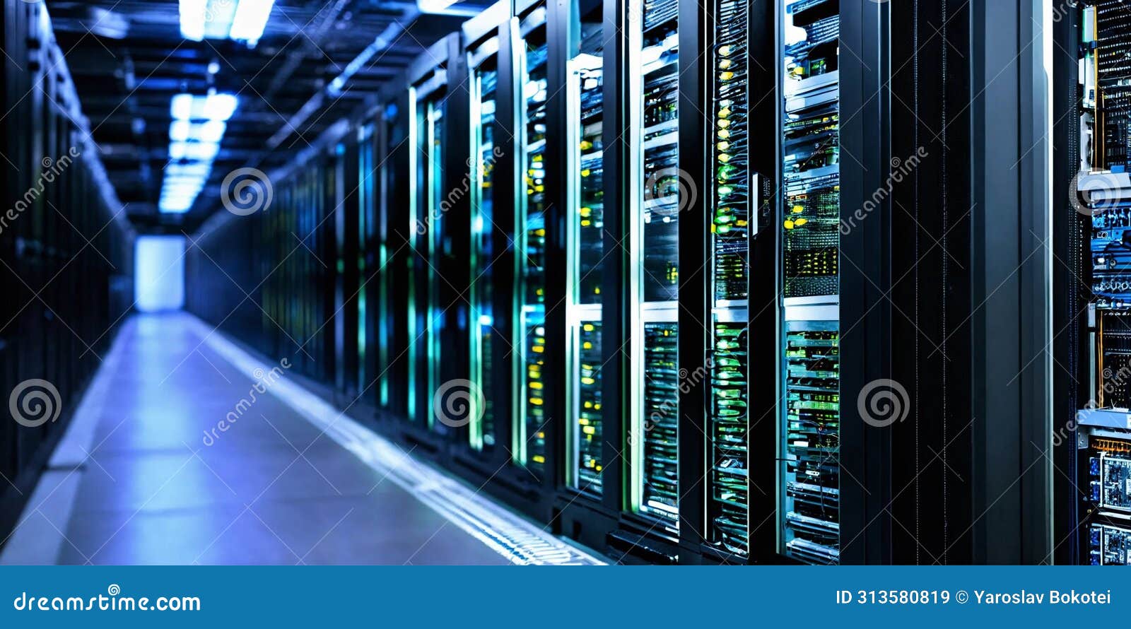 Server Room Data Center and Network Devices in High Performanc Stock ...