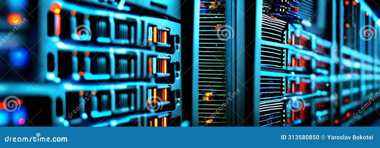 Server Room Data Center and Network Devices in High Performanc Stock ...