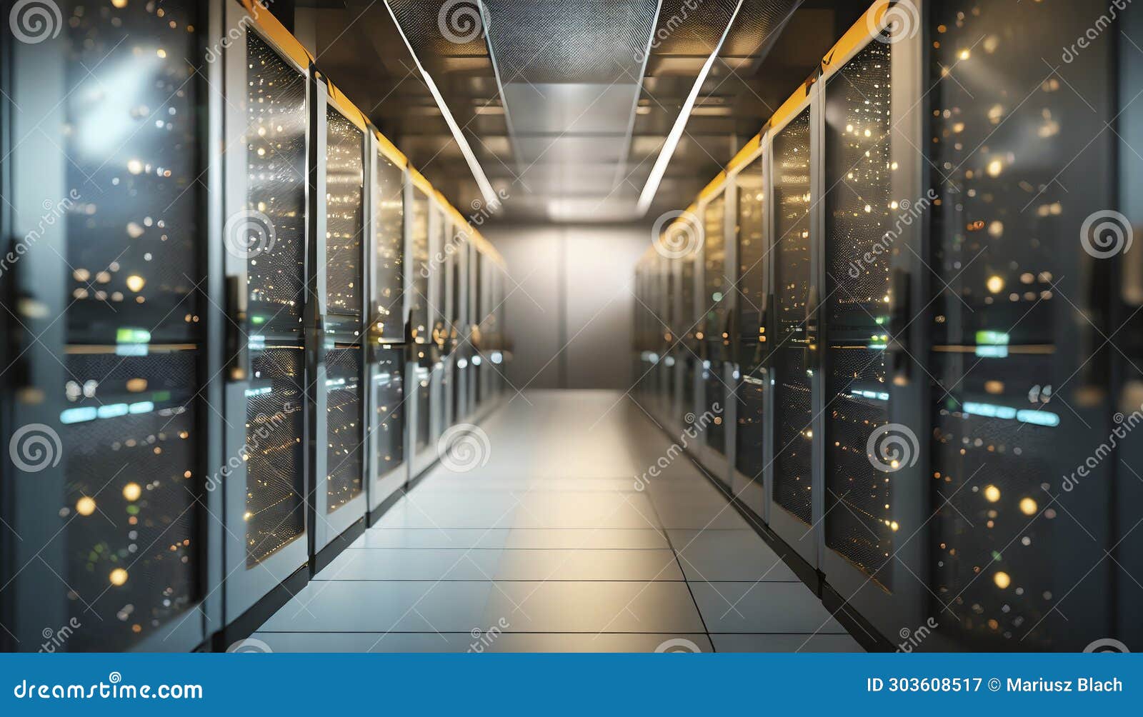 Server Room Data Center with Rows of Server Racks Stock Illustration ...