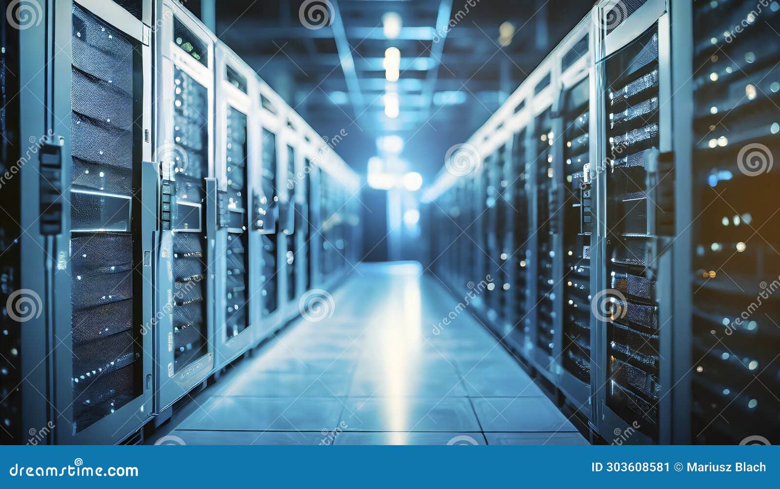 Server Room Data Center with Rows of Server Racks Stock Illustration ...
