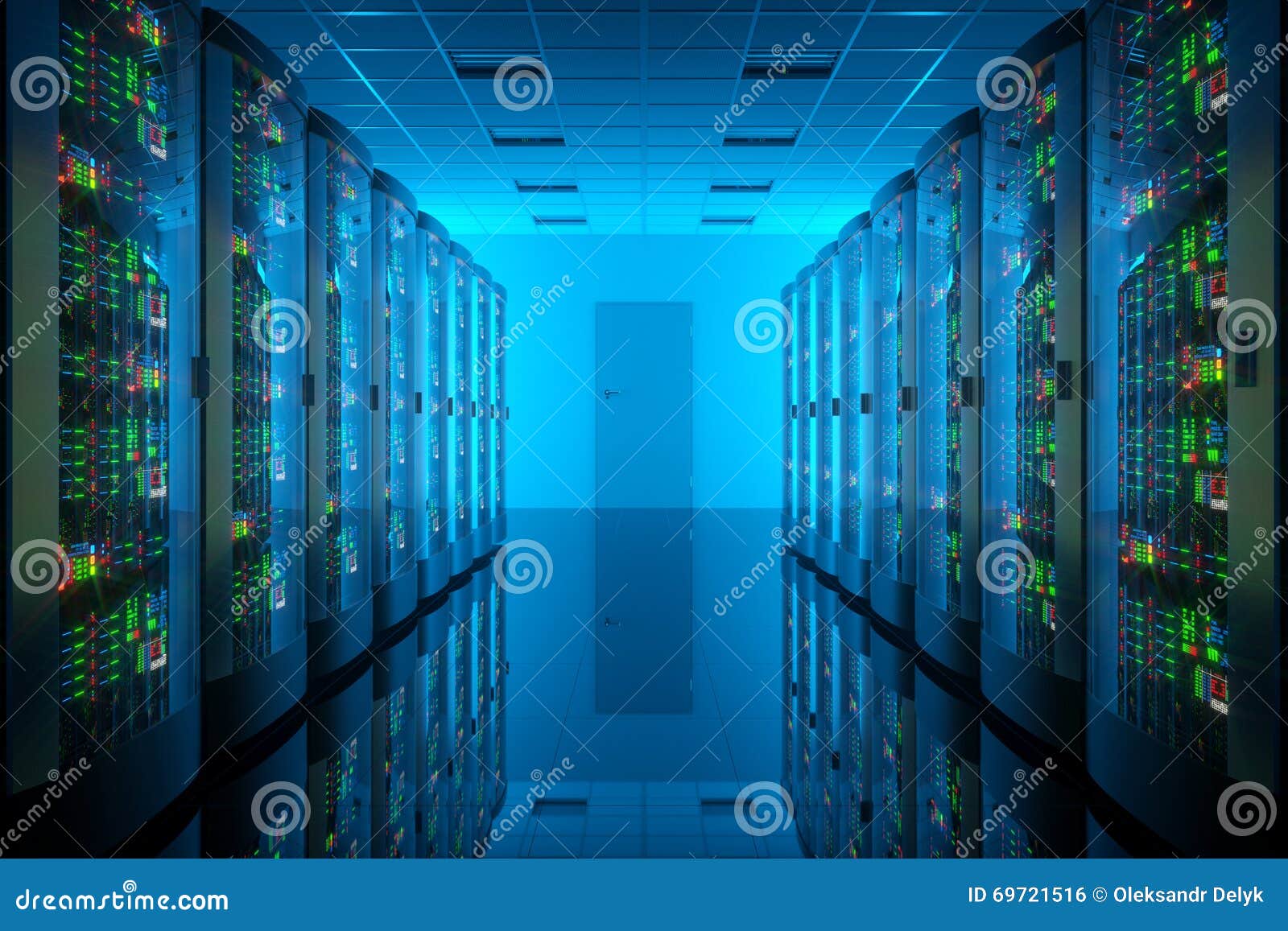Server Room in Data Center. Stock Illustration - Illustration of ...
