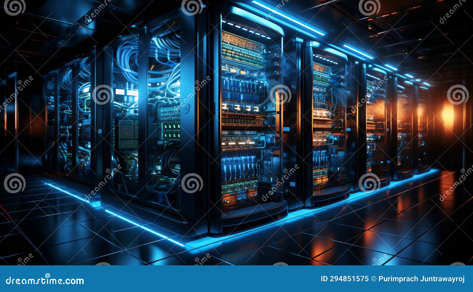 Server Room Control Network Concept Network Communication Generative Ai ...