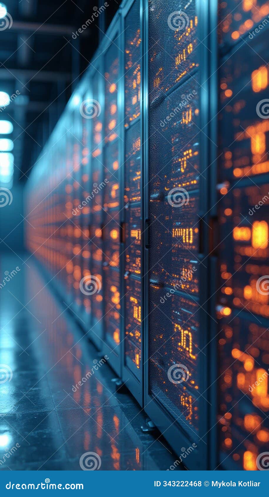 Server Room with Data Racks Stock Photo - Image of computer, electronic ...