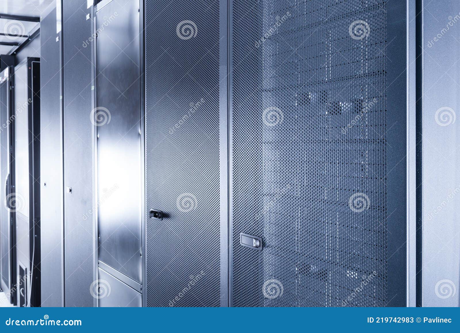 Server Room with Data Storage Hardware Stock Image - Image of machine ...