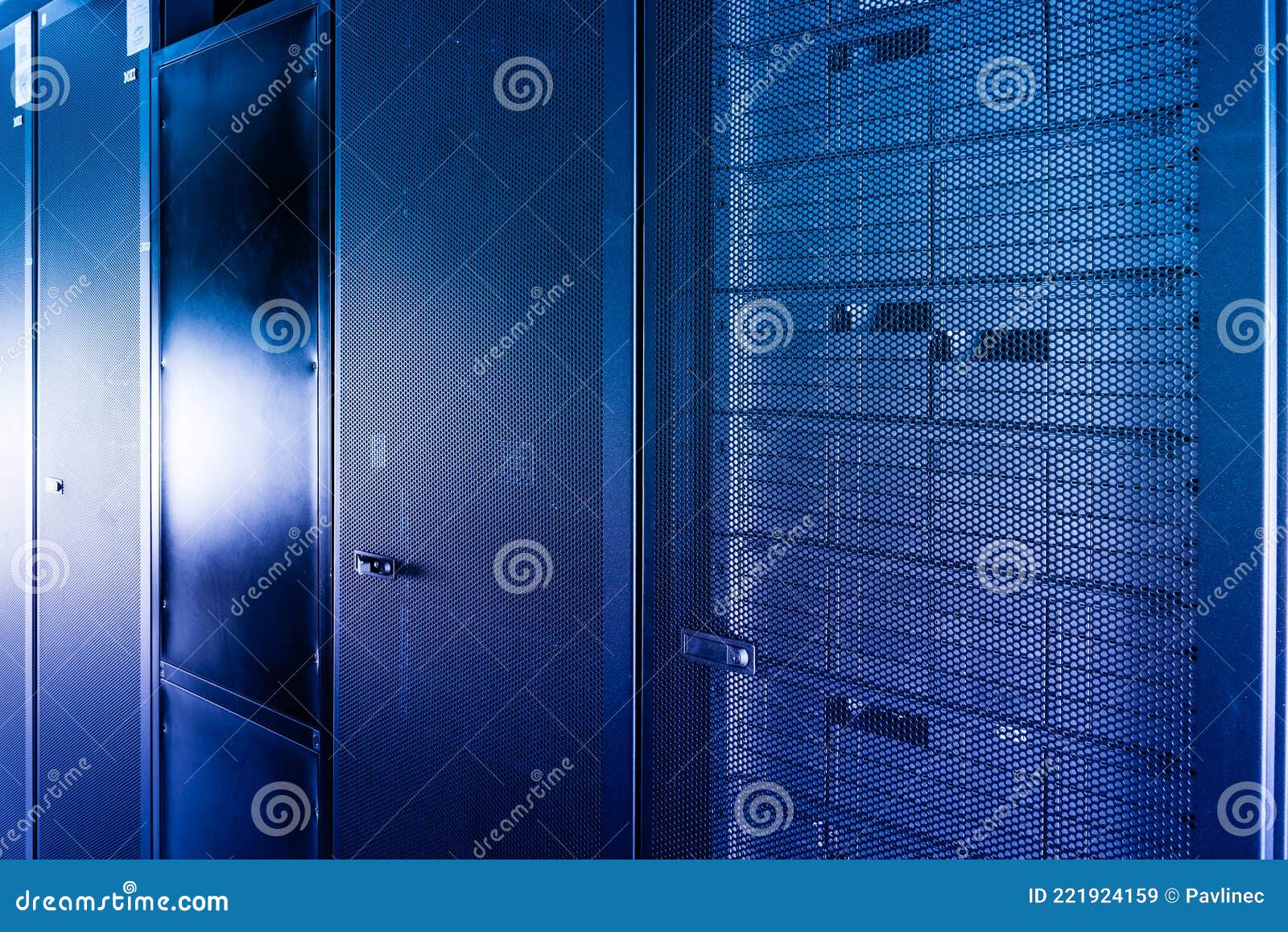Server Room with Data Storage Hardware Stock Image - Image of blue ...