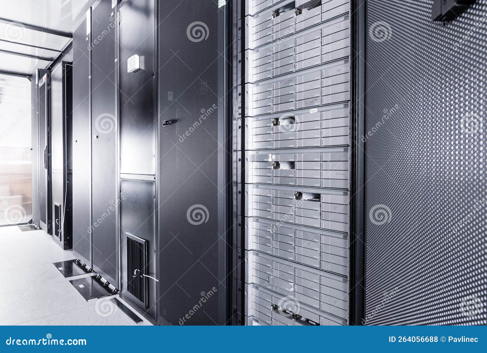 Server Room with Data Storage Hardware Stock Photo - Image of ...