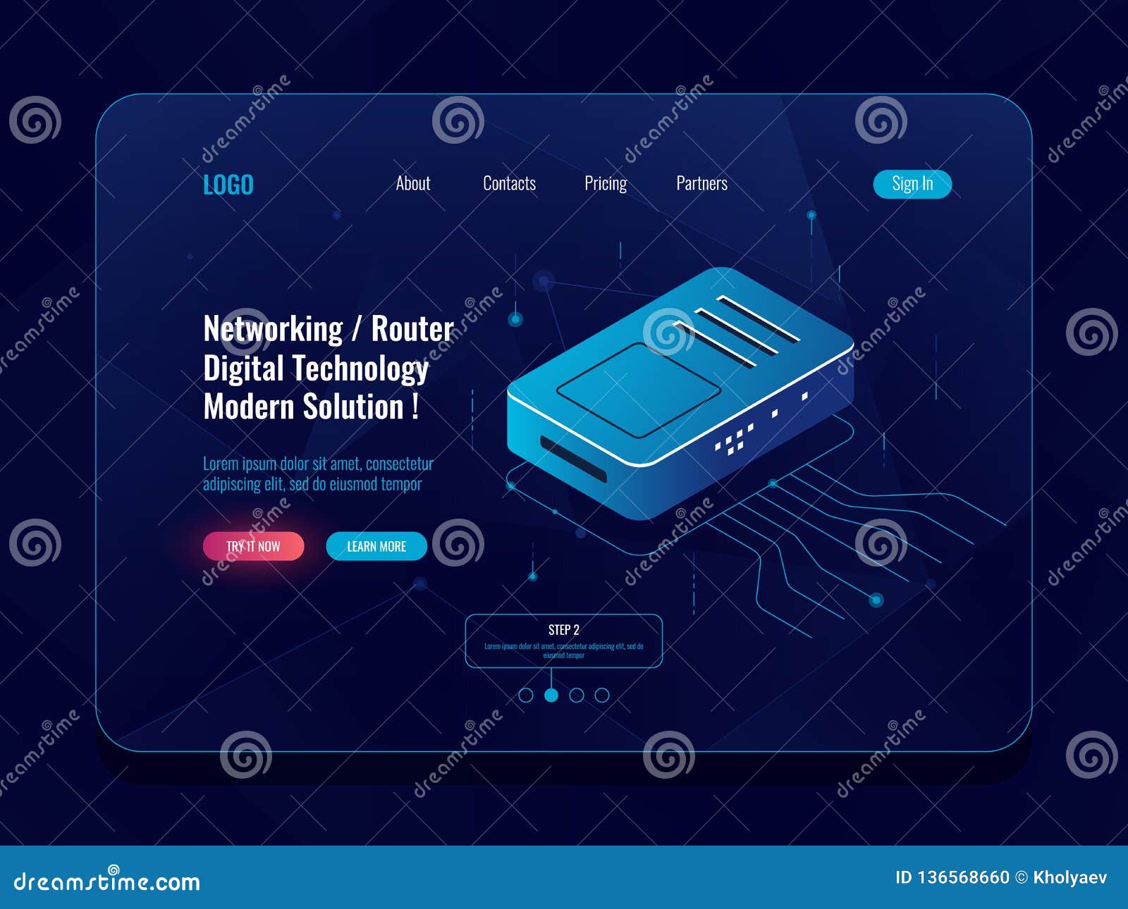 Server Room, Data Transfer Concept Isometric, Router Internet Splitter ...