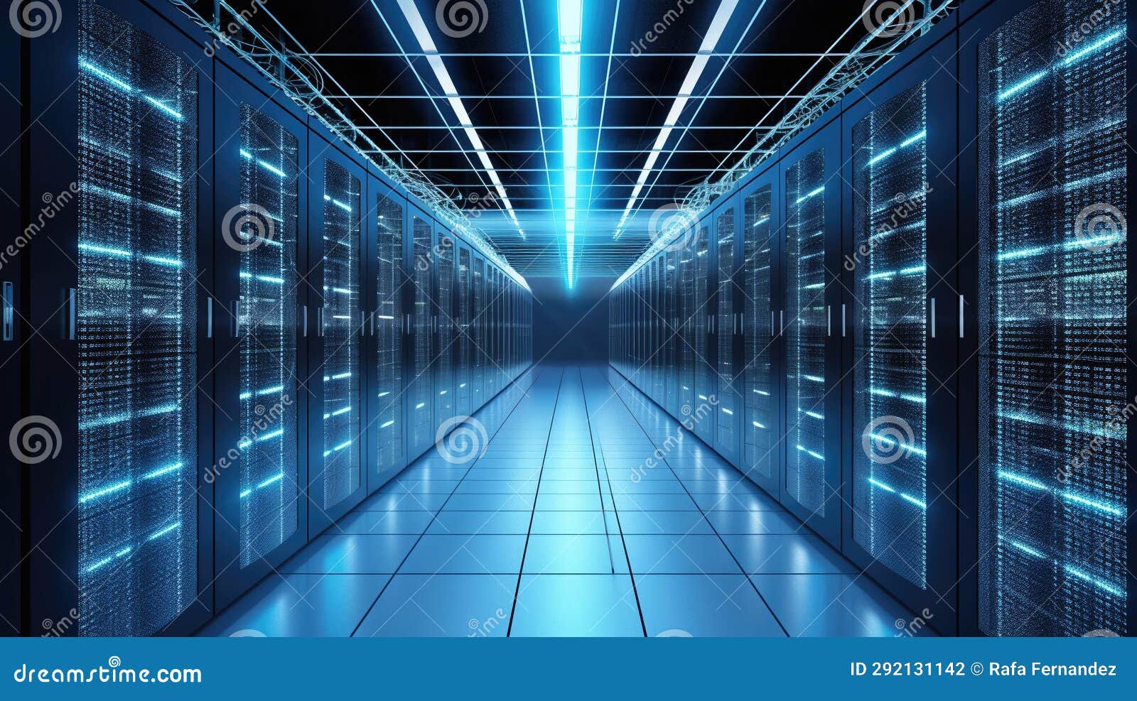 A Server Room in Datacenter.AI Generative Stock Illustration ...