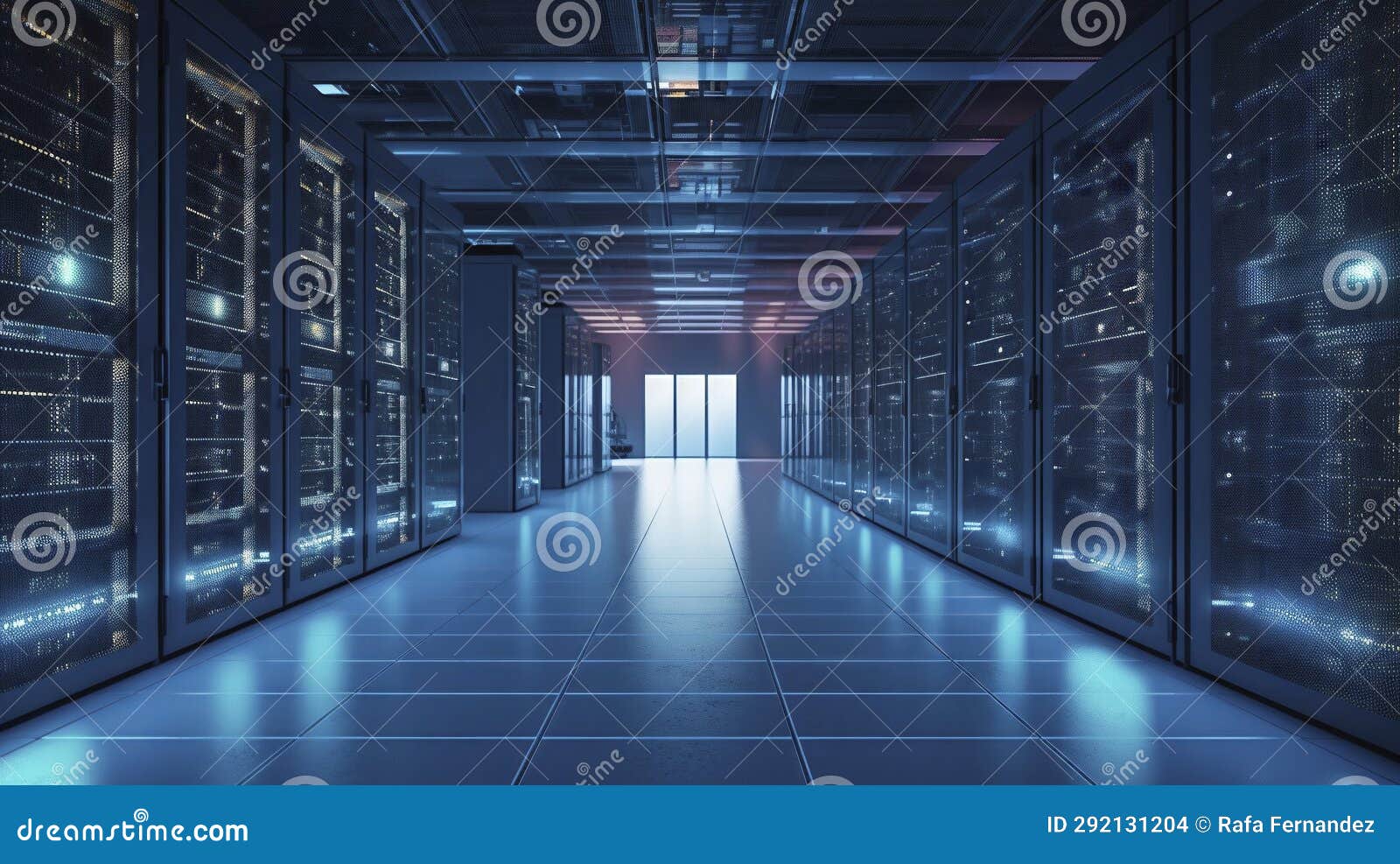 A Server Room in Datacenter.AI Generative Stock Illustration ...