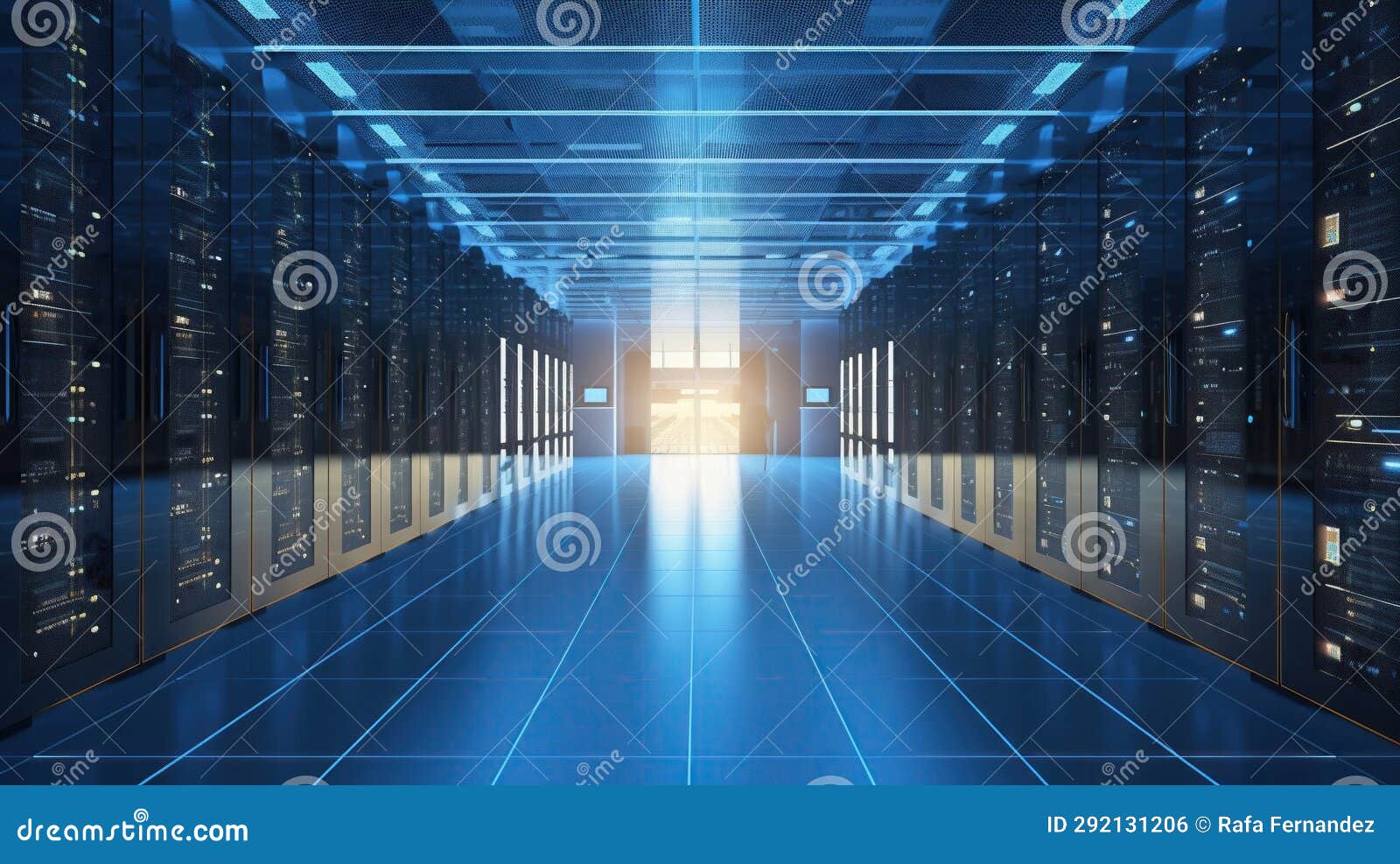 A Server Room in Datacenter.AI Generative Stock Illustration ...