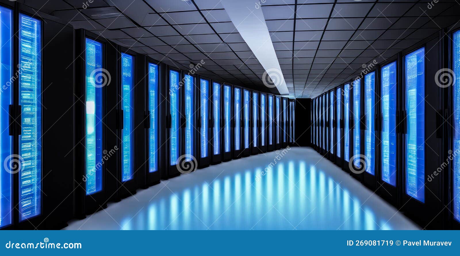 Server Room in Datacenter, Cloud Computing, Artificial Intelligence, Database, Super Computer ...