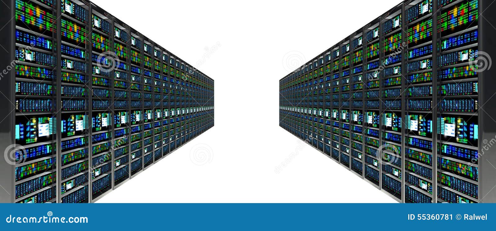 Server Room in Datacenter, Room Equipped with Data Servers. Stock ...