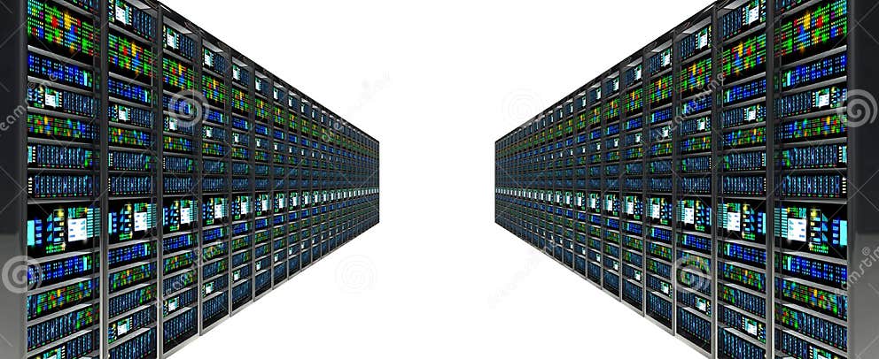Server Room in Datacenter, Room Equipped with Data Servers. Stock ...