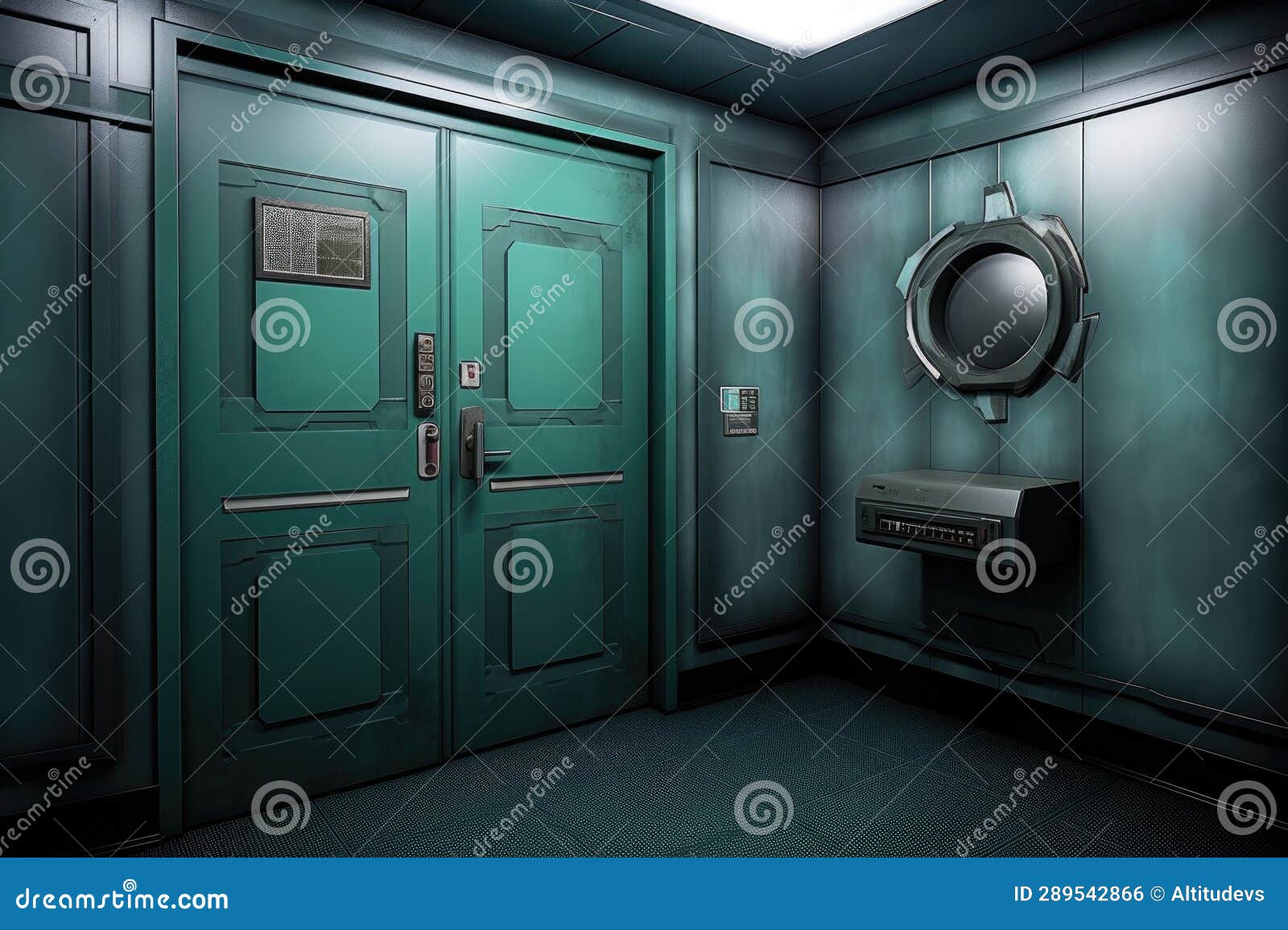 Server Room Door with Fingerprint Scanner Access Stock Photo - Image of ...