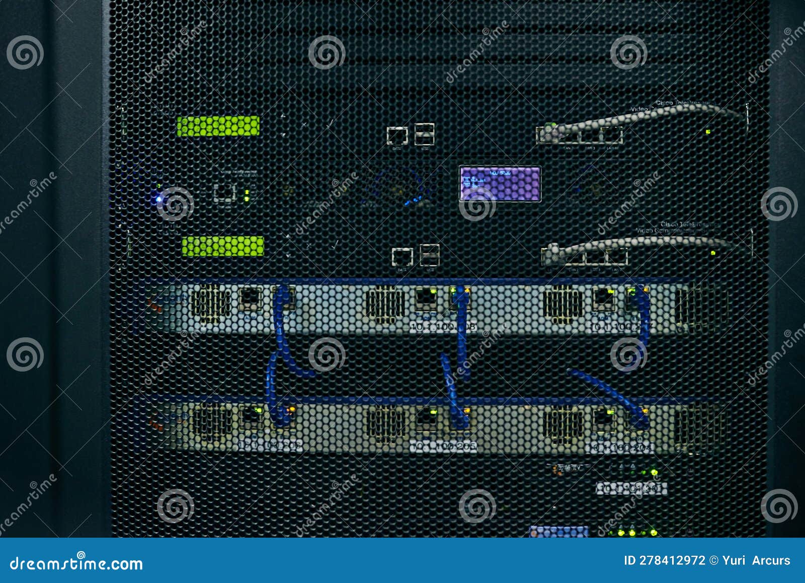 Server Room, Empty or Cables in Hardware for Internet Connection ...